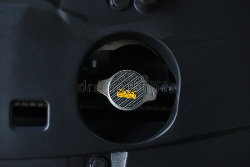 Car Radiator Cap Caution Never Open when Hot Stock Image - Image of ...