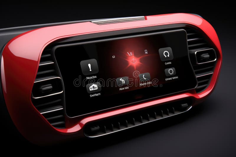 Car Radio. Multimedia System Display of Modern Car Stock Illustration ...