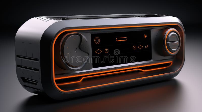 Car Radio. Multimedia System Display of Modern Car Stock Illustration ...
