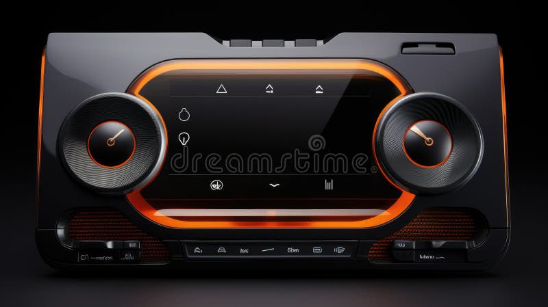 Car Radio. Multimedia System Display of Modern Car Stock Illustration ...