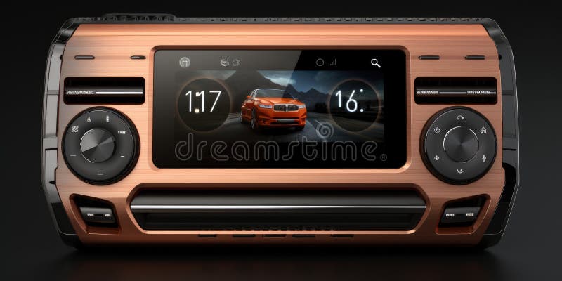 Car Radio. Multimedia System Display of Modern Car Stock Illustration ...