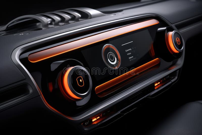 Car Radio. Multimedia System Display of Modern Car Stock Illustration ...