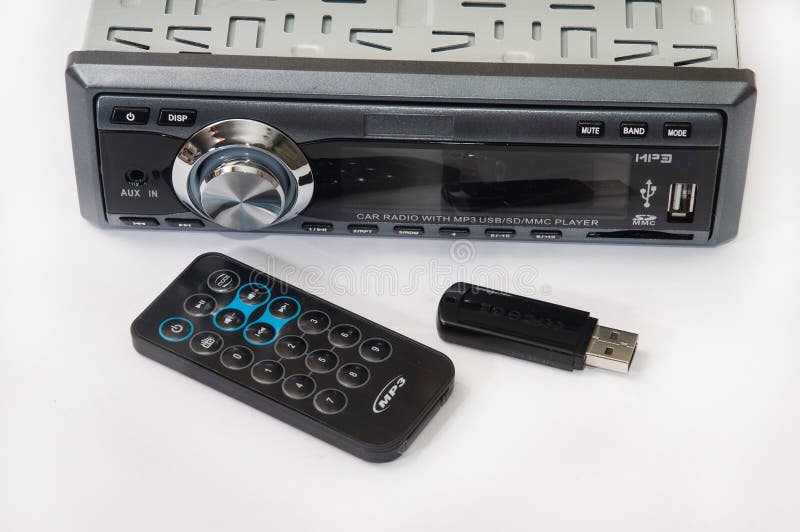 Car Radio Player with Remote and Usb Flash Stock Photo - Image of ...