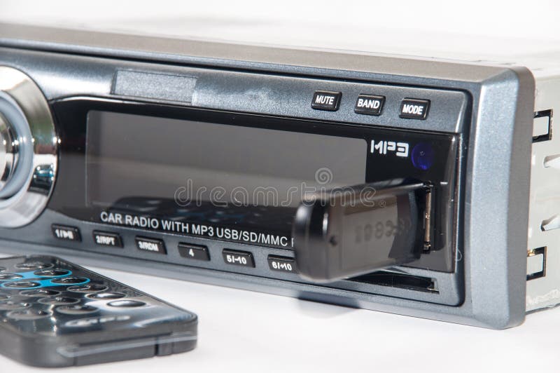 Car Radio Player with Remote and Usb Flash Stock Image - Image of ...