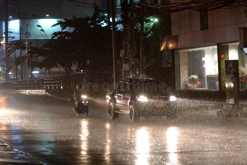 Car in rain stock image. Image of transportation, rain - 84292735