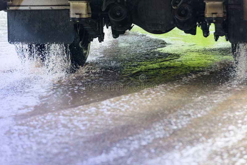 Car Rain Puddle Splashing Water Stock Photo - Image of drive ...