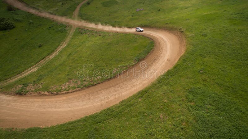 The Car Rally is a Top View. Stock Image - Image of jeep, background ...