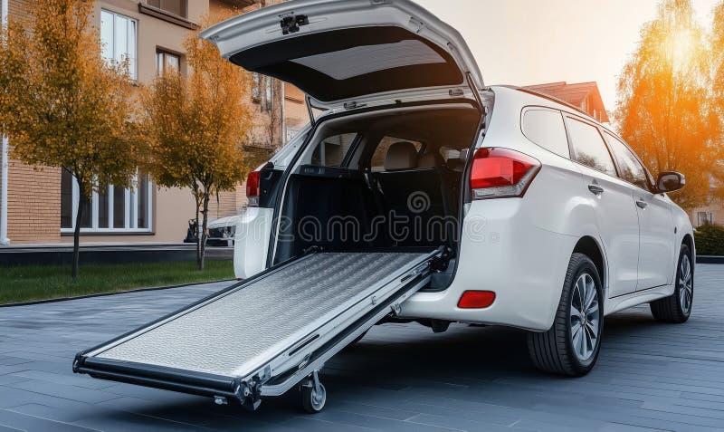 Car with Ramp for Easy Access and Loading, Showcasing Modern Design and ...