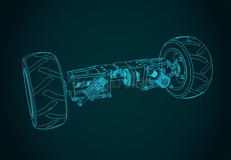 Car rear axle blueprint stock vector. Illustration of transport - 275079948
