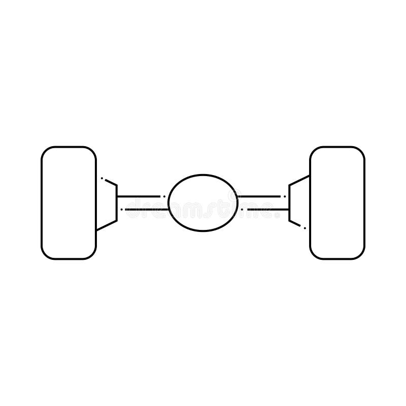Car Rear Axle Icon stock vector. Illustration of back - 203885330