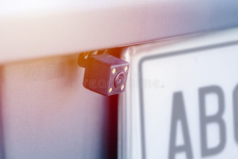 Car Rear Camera Back View for Record Driving Accident or Traffic Stock ...
