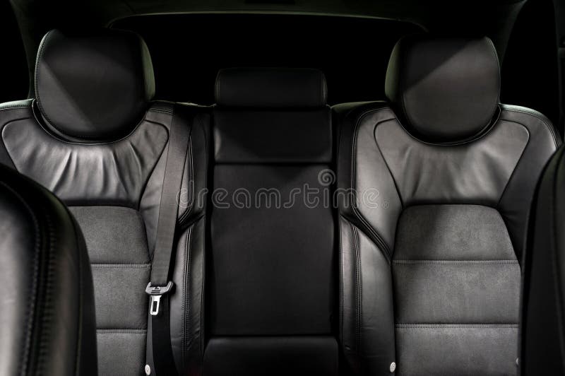 Car rear leather seats. stock photo. Image of brown, control - 54626388