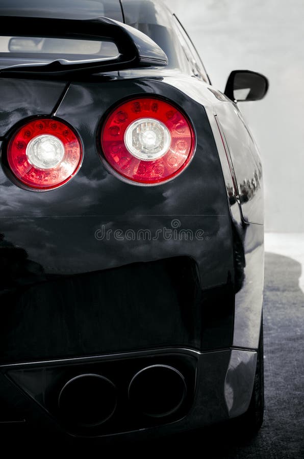 Car Rear Lights with Glossy Surface, Red Backlight Stock Image - Image ...