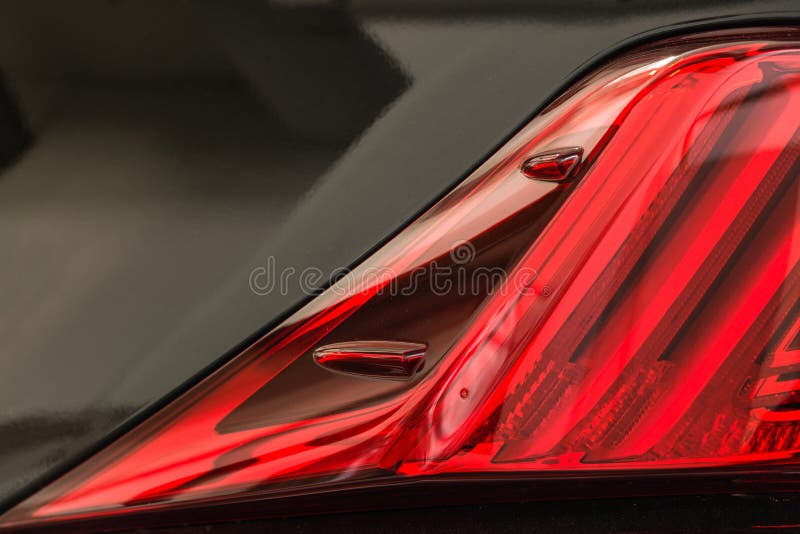 Car Rear Red Color Light Closeup View Stock Image - Image of bulb ...