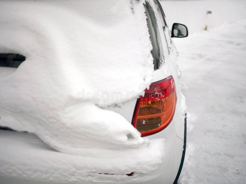 Car rear under snow stock image. Image of people, rear - 149079379