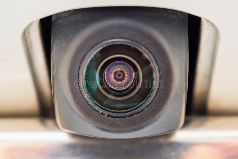 Car Rear View Camera Closeup for Parking Assistance Stock Image - Image ...