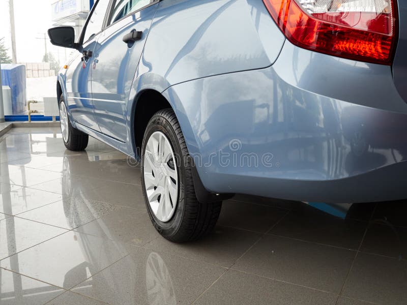 Car. Rear View of Hood from Bottom Stock Photo - Image of light ...