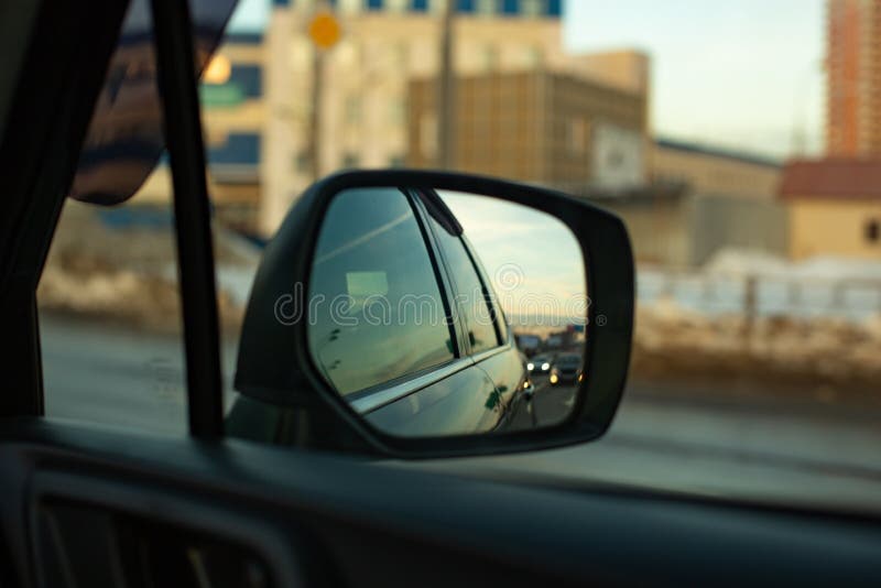 Car Rear View Mirror Rear View Stock Photo - Image of fast, rear: 145561450