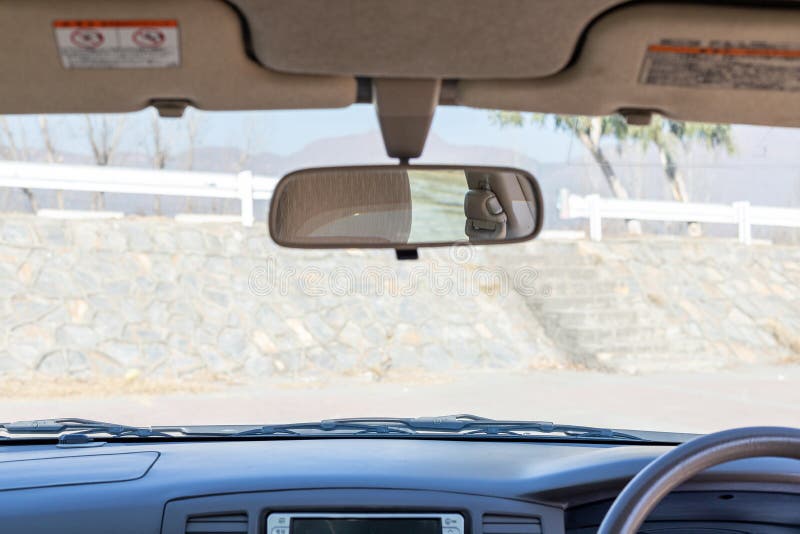 Car Rear View Mirror Inside the Car Stock Image - Image of auto, modern ...