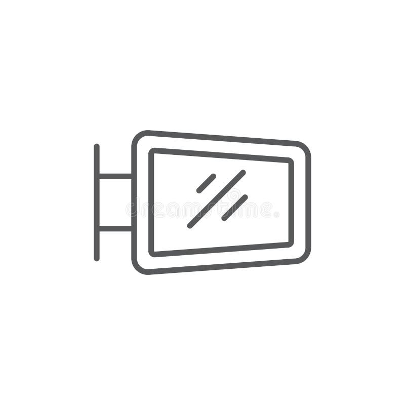 Car Rear View Mirror Vector Icon Symbol Isolated On White Background ...