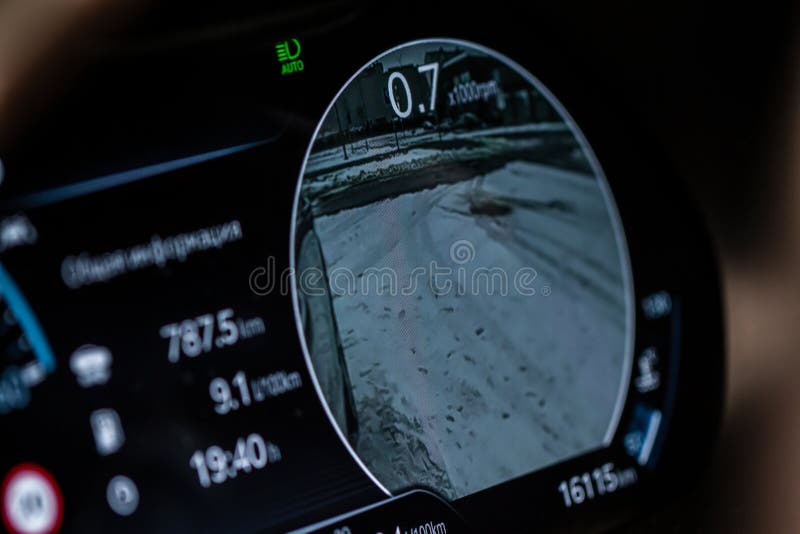 Car Rear View System Monitor Reverse Stock Image - Image of drive, rear ...