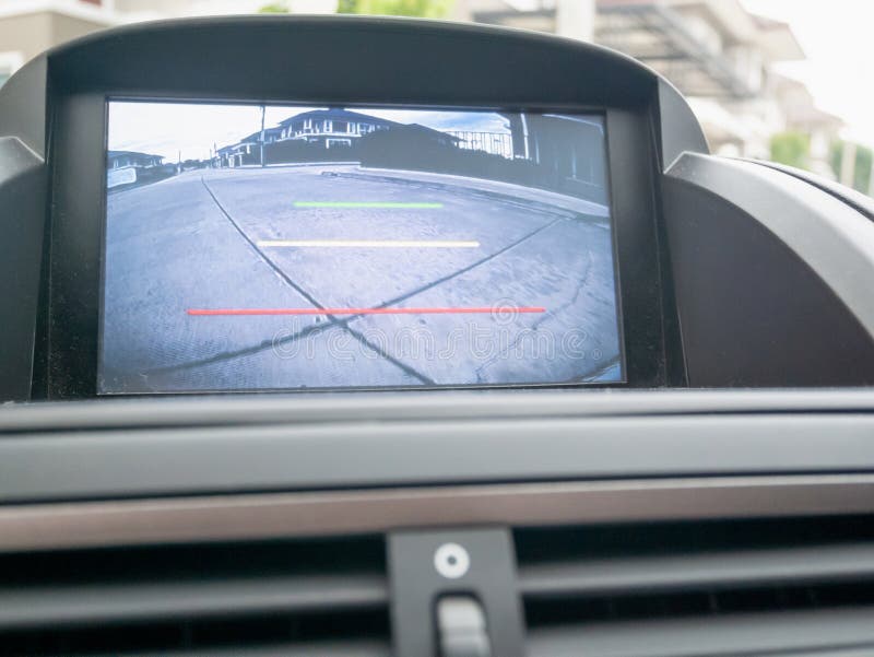Car Rear View Video Camera Screen Monitor Display Stock Photo - Image ...