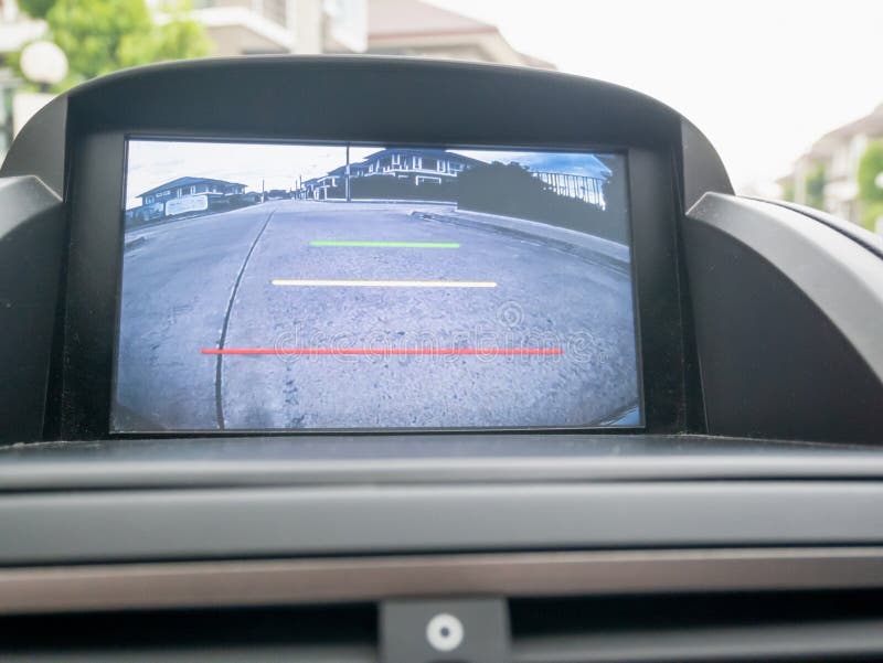 Car Rear View Video Camera Screen Monitor Display Stock Image - Image ...