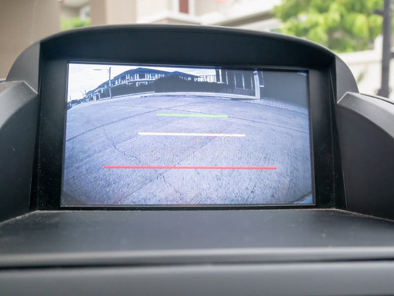Car Rear View Video Camera Screen Monitor Display Stock Photo - Image ...
