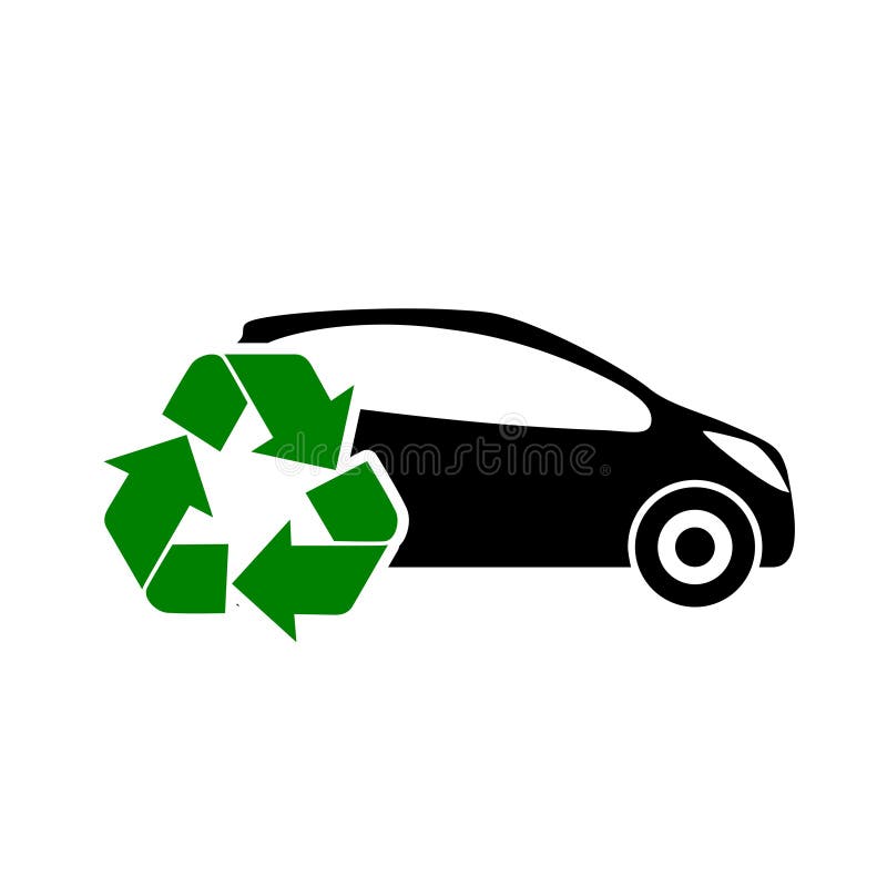 Car Recycling Icon for Web Design Isolated on White Background Stock ...