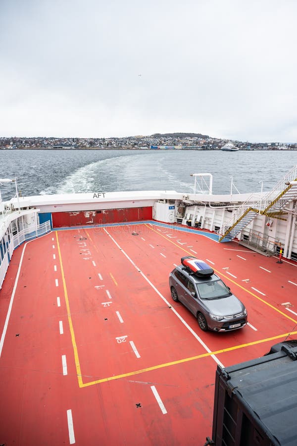 Car on Red Car Deck on a Ferry.. Editorial Stock Image - Image of ...