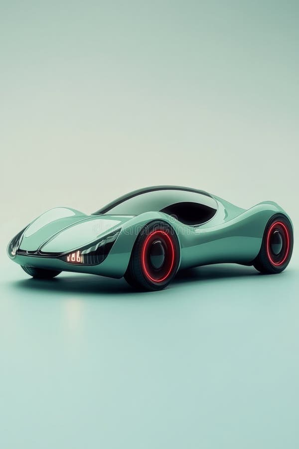 A Car with Red Wheels and a Black Front Stock Illustration ...