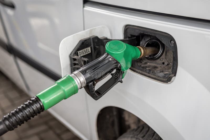 The Car is Refueled with Diesel Fuel Stock Image - Image of equipment ...