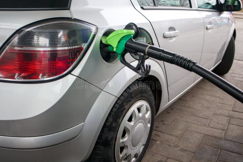 .a Car that is Refueled at a Gas Station Stock Photo - Image of danger ...