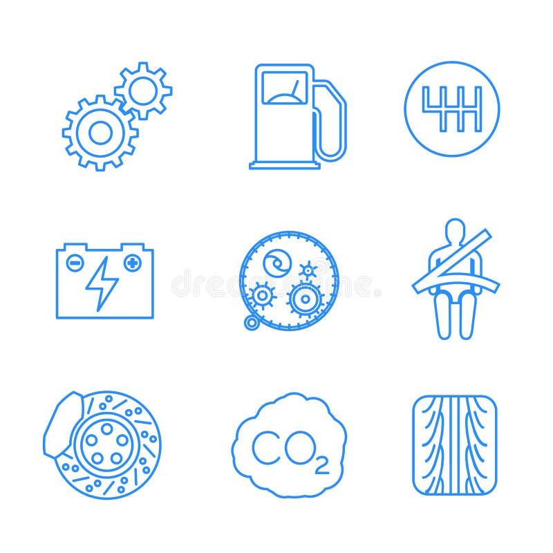 Car related icons on white stock vector. Illustration of pictogram ...