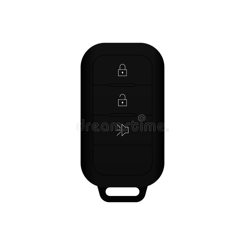 Car Alarm Remote Control And Key Isolated On White Background. 3 Stock ...