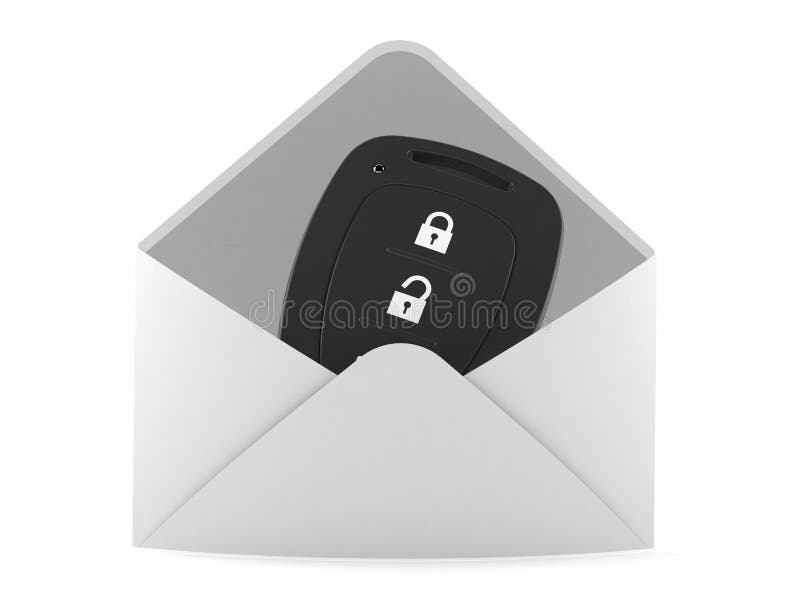 Car Remote Key Inside Envelope Stock Illustration - Illustration of ...