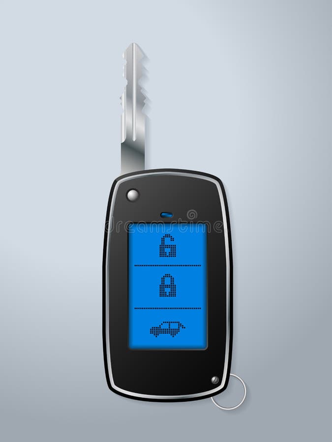 Car Remote Key With Touchscreen Stock Vector - Illustration of ...