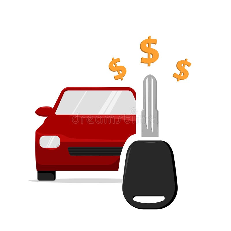 Car Rent Key Symbol Icon Car Sold Key Handover Stock Illustration ...