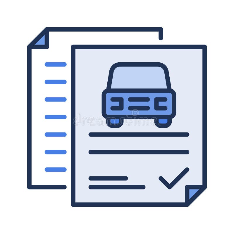 Car Rental Agreement Documents Vector Concept Blue Icon Stock Vector ...