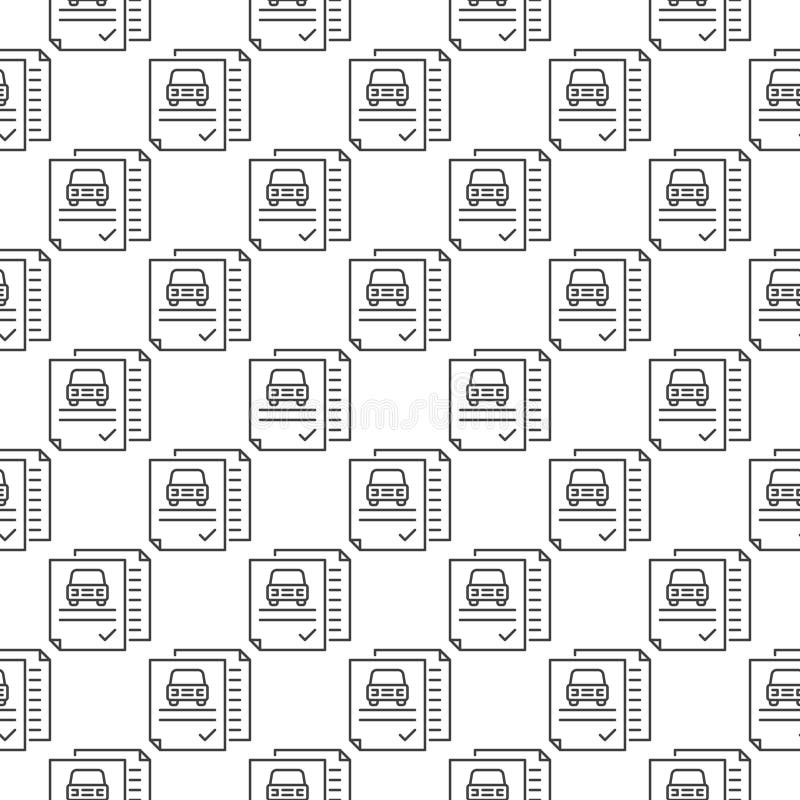 Car Rental Agreement or Insurance Vector Outline Seamless Pattern Stock ...