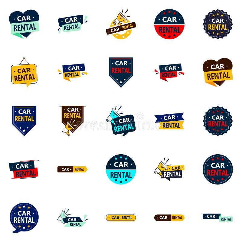 Car Rental 25 High Quality Vector Designs for Your Rental Branding ...