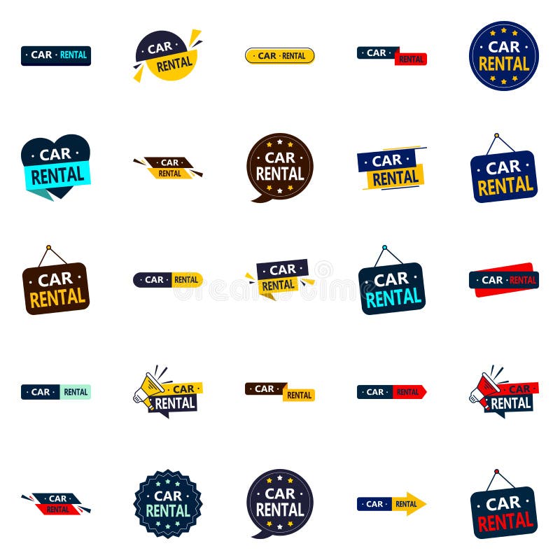Car Rental 25 Innovative Vector Elements for a Bold Brand Image Stock ...