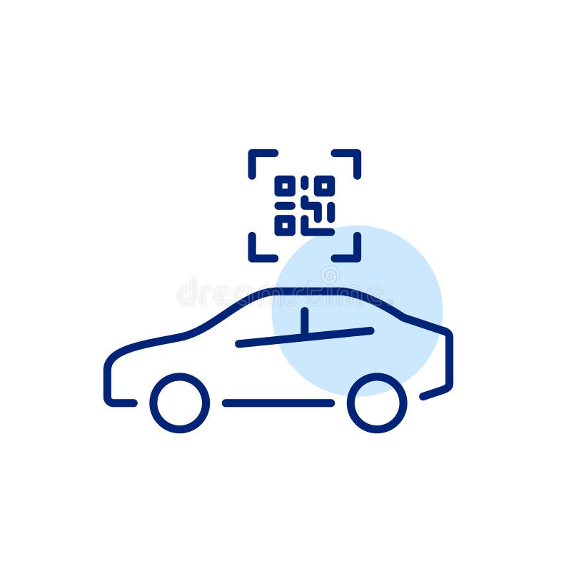 Car Rental Services. Unlocking Vehicle Using Qr Code Stock Illustration ...