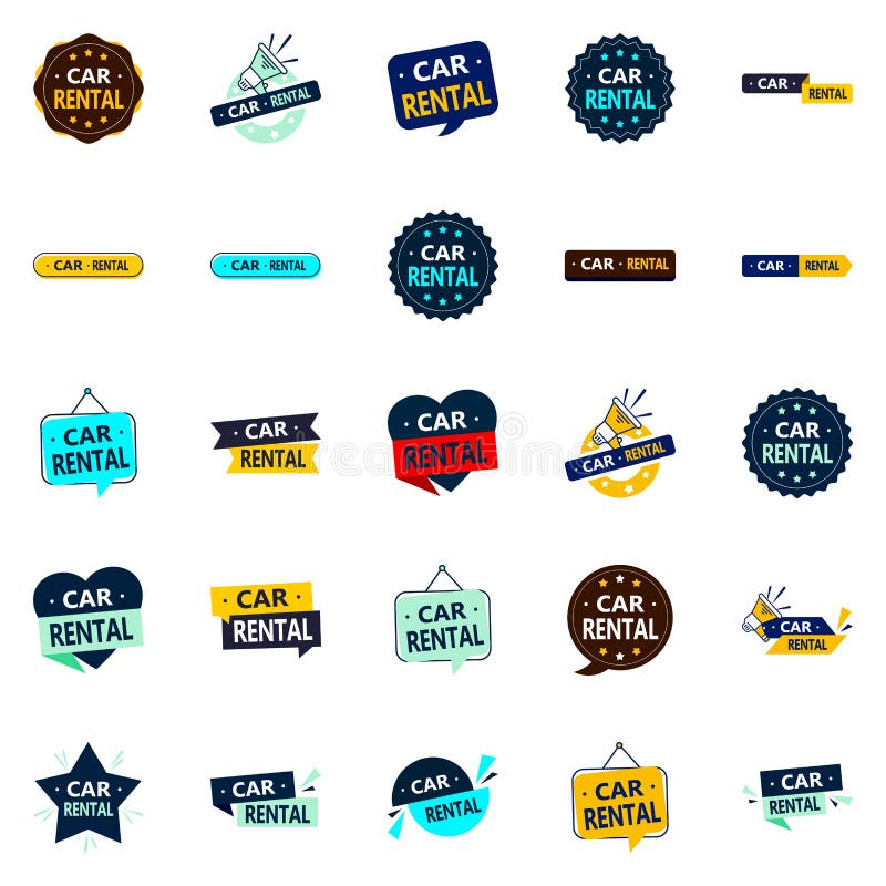 Car Rental 25 Unique Vector Elements for a Fresh and Distinctive Brand ...