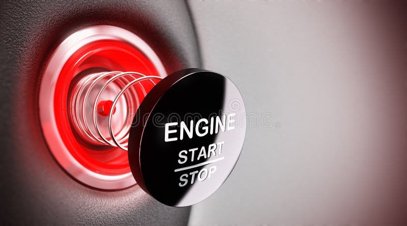Car Engine Start and Stop Button Stock Illustration - Illustration of ...