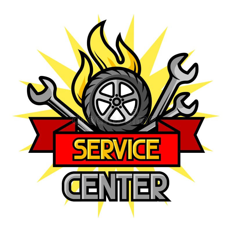 Car Repair Concept with Service Objects and Items Stock Vector ...