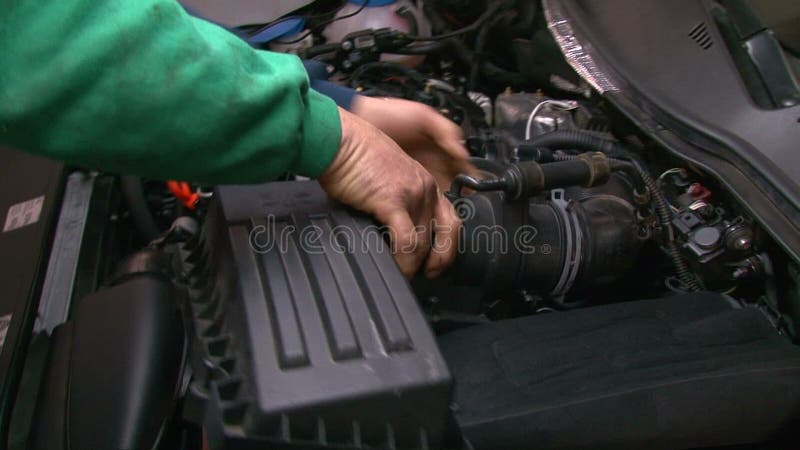 Repairman Disassembling Laptop Motherboard. Engineer Fixing Broken ...