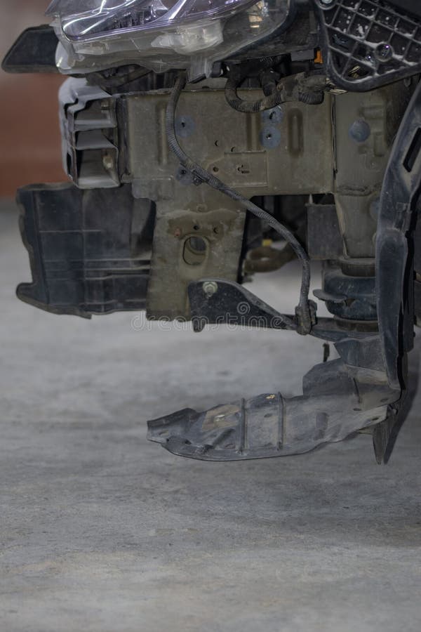 Car Repair, Car without Front Bumper Stock Photo - Image of transport ...