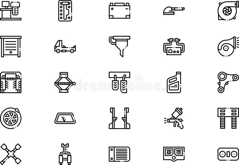 Car Repair Icons Collection is a Vector Illustration with Editable ...