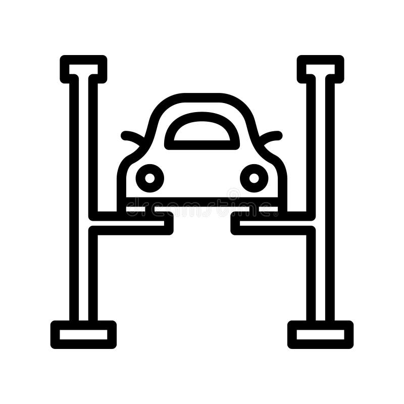 Car Lift Stand Tower with Car. Vector Stock Vector - Illustration of ...
